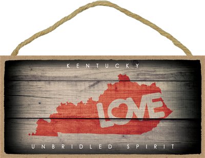 (SJT13550) Kentucky - State Outline with Love and State Motto 5" x 10 ...