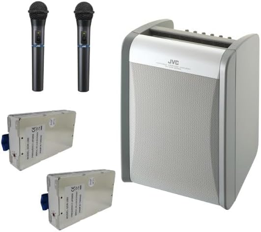 Amazon | JVCビクター PE-W50B-WM-P970-2-WT-U85-2 ポータブル ワイヤレスアンプ+ワイヤレスマイク2本+シングルチューナー×2セット | ワイヤレス ...