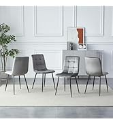 HomJoy Dining Table and 4 Chairs Set, Modern Design PU Seat Lounge ...