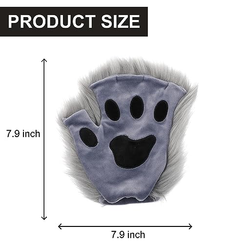 Snapklik.com : Wolf Paw Gloves Cat Fingerless Mittens Halloween Costume ...