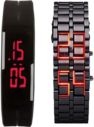 Swiss Rock Black Led Chain Band Digital Watch - for Men : Amazon.in ...