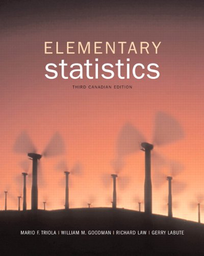 Elementary Statistics, Third Canadian Edition (3rd Edition) : Triola ...