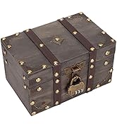Amazon.com: LIZEALUCKY Vintage Wooden Boxes With Lock, Decorative ...