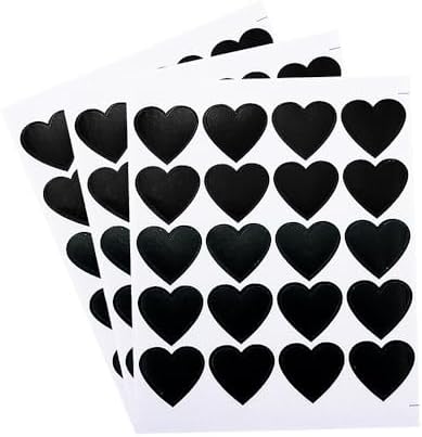 Amazon.com: SaktopDeco 500 PCS Black Heart Stickers Dark Heart Shaped ...