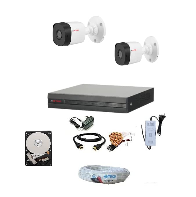 Buy CP PLUS 4-Channel DVR 1Pcs, Bullet HD Camera 2.4 MP (2Pcs), 500 GB ...