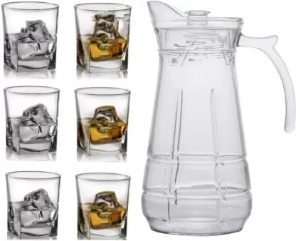 Buy PKE®Premium Juice and Water Jug Glass Combo Set for Dining Table ...