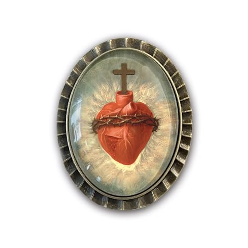 Amazon.com: Sacred Heart Brooch, Vintage Inspired Sacred Heart Pin ...