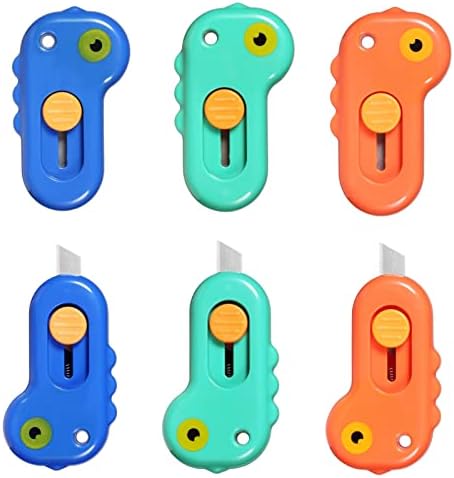 Mini Box Cutter 6 Piece, Retractable Utility Knife, Alloy Steel Blade ...