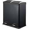 Dual Recycling Bin 60L By HARIMA | Black Rubbish Bin | Food Waste Pedal ...