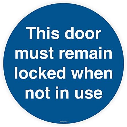 Please keep this door locked - Self adhesive sticker (200mm x 150mm ...