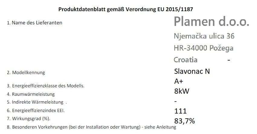 EEK A+ Küchenofen Holzherd Plamen 850 weiß, linke Version - 8 kW ...