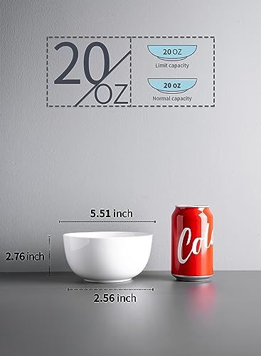 Snapklik.com : Cereal Bowl, 20 Ounce Bowls Set, Chip Resistant ...