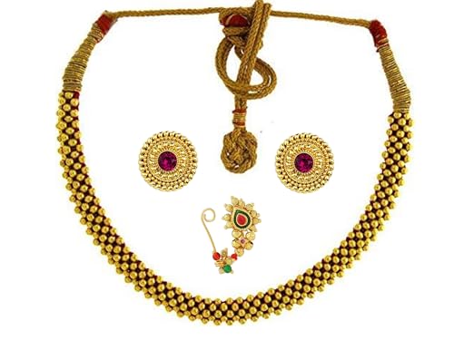 PARNA Maharashtrian Traditional Jewellery Set Gold Kolhapuri Saaj ...