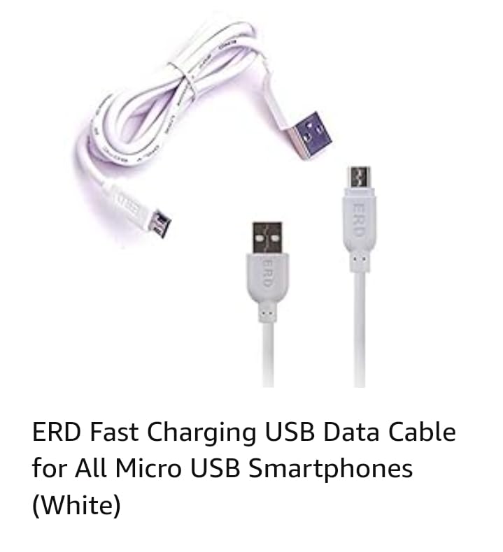 ERD Fast Charging USB Data Cable for All Micro USB Smartphones (White ...