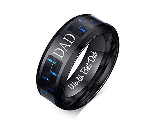 Reviews for VNOX 8MM Stainless Steel World's Best Dad Inside Carbon ...