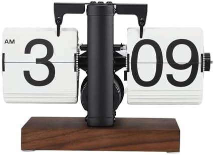 Amazon.com: Itigoitie Beech Wood Base Flip Down Clock,Retro Digital ...