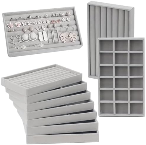 BEYGIH 10 Pack Jewellery Drawers Organiser Tray for Storage Display ...