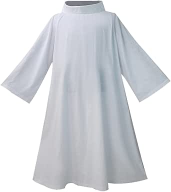Amazon.com: MYAYD White Cotton Unisex Roman Altar Server Cassock Loose ...