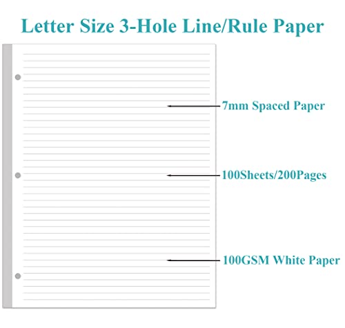 Snapklik.com : A4 Lined Refill Paper, 3-Hole Punched Ruled Filler Paper ...