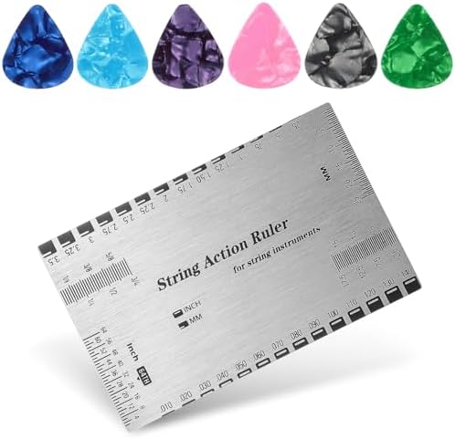 Amazon.com: String Action Ruler, String Height Gauge Ruler Guitar Set ...