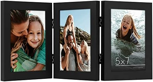 Amazon.com - Golden State Art, 5x7 Three Picture Frame Hinged Photo ...