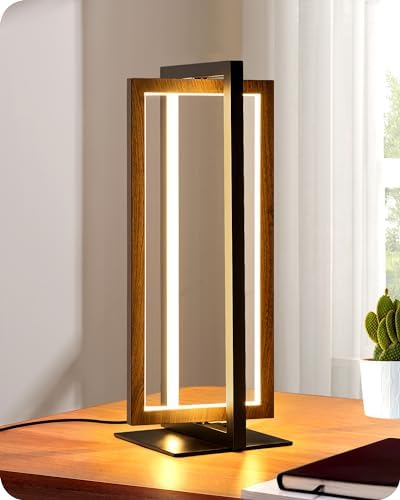 EDISHINE Modern LED Table Lamp, 3 Color Temperatures, Stepless Dimmable ...