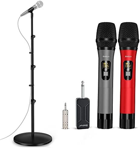 Amazon.com: Bietrun Wireless Microphone WXM02 with Mic Stand : Musical ...