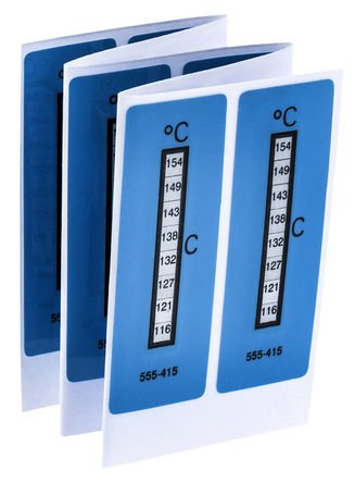 Temperature Sensitive Label, 116 C to 154 C, 8 Level, 51 x 18mm (Pack ...