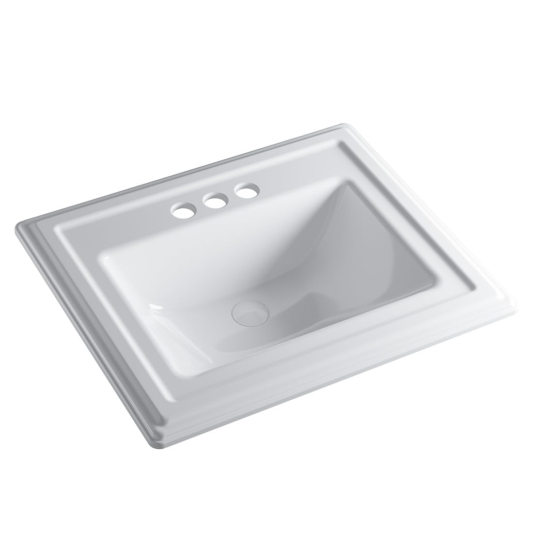 Oaker 6594-43 Rectangular 22" Drop in Bathroom Sink with Overflow ...