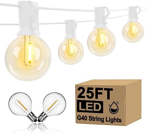 Brightech Glow LED String Lights - 26 Ft Commercial Grade Patio Lights ...