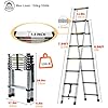 6+7 Steps (2m+2.3m) Telescopic Ladder,Aluminum A-Frame Portable Folding ...