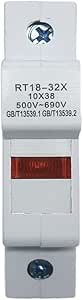 Amazon.co.jp: RT18-32X 1P 2P 3P 4P AC ~380V 銅製ヒューズホルダー 500V 10x38mm DINレール取り付け ヒューズホルダー ヒューズ付き ...
