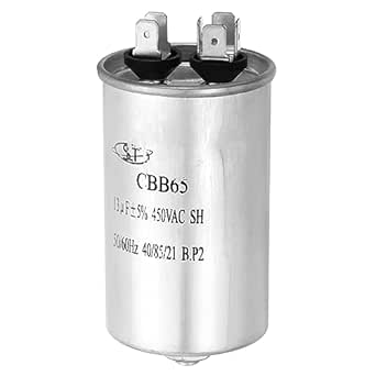 PATIKIL 13uF 13MDF 450VAC Run Start Capacitor, Circular CBB65 Run Capacitor with M8 Screws for ...