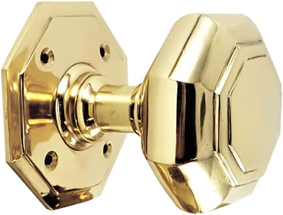 Infinity Decor Solid Brass Octagonal Mortice Door Knobs Set- Polished ...