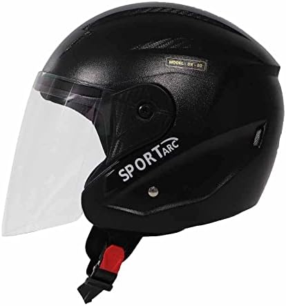 TVS Sport Arc Half Face Helmet for Men and Women, Black, Size XL, ISI ...