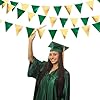 Amazon.com: Green Gold Party Decorations Metallic Fabric Triangle ...