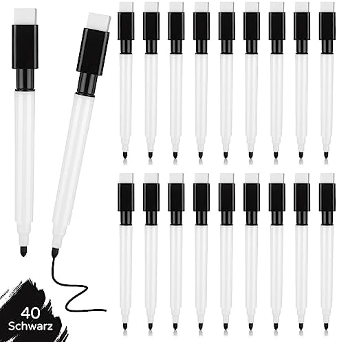 Fizdoqg Whiteboard Marker Schwarz 40 Stück Whiteboard Stifte Trocken ...