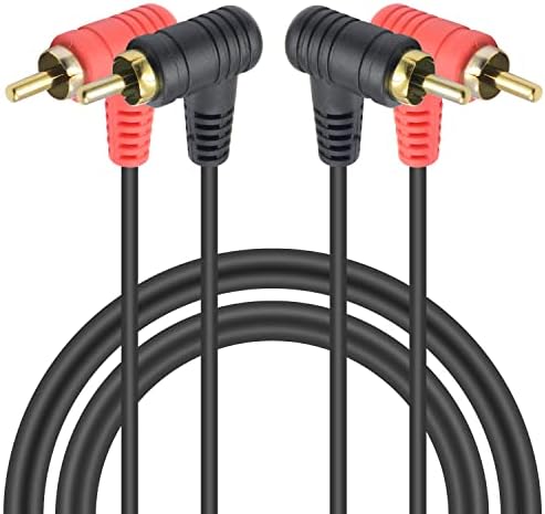 Amazon.com: 2RCA Cable,3ft Gold Plated 90 Degree Right Angle 2-Male to ...