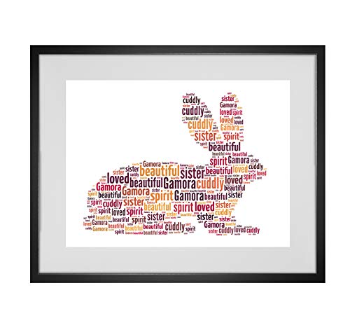 Personalised Bunny Rabbit Design Word Art Print Unique Keepsake Gifts ...