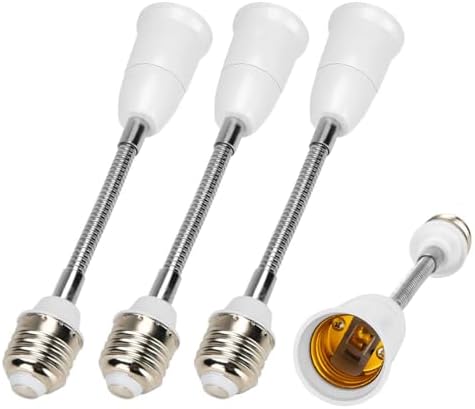 Excefore 4 Pack E27 Flexible Light Bulb Socket Extender, 7.8-inch ...