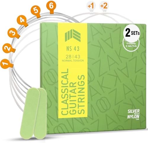 MOOZAK Classical Guitar Strings & Nylon Guitar Strings 2 packs, for ...
