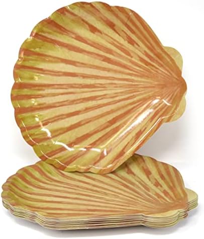 Amazon.com: 50 Sea Shell Paper Plates 8" Seashell Scalloped Shaped ...