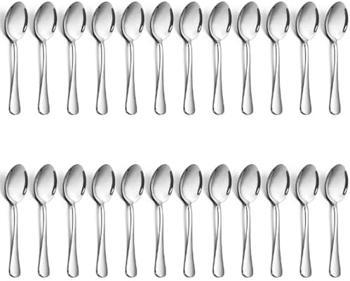 Joyfair Teaspoons Set of 24, Stainless Steel Dessert Spoon Set, Coffee ...