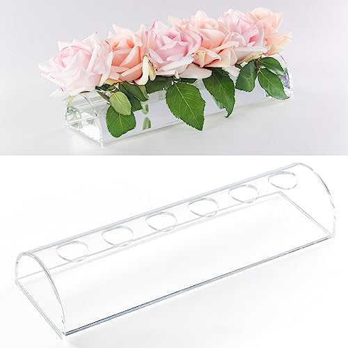 Amazon.com: Clear Acrylic Flower Vase Rectangular Floral Centerpiece ...
