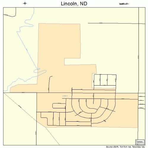 Amazon.com : Large Street & Road Map of Lincoln, North Dakota ND ...