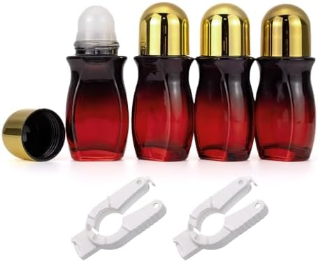 Amazon.com: Newzoll 4 Pack 50mL Glass Roller Bottles for Deodorant ...