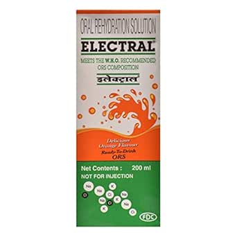Electral - Pack of 200 ml Orange Flavour Oral Rehydration Solution ...