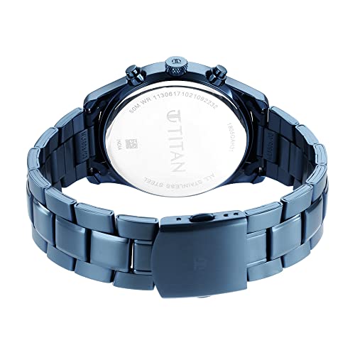 Titan Neo Splash Quartz Multifunction Blue Dial Blue Stainless Steel ...