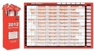 2014 Large Laminated Unmounted Wall Planner Calendar with Accessories ...