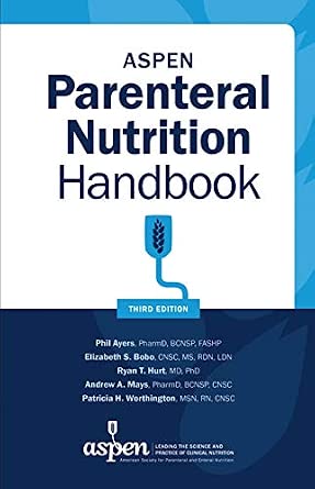 ASPEN Parenteral Nutrition Handbook: 9781889622415: Books - Amazon.ca